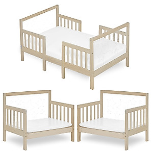 Dream On Me Star 3 in 1 Convertible Toddler Bed in Vanilla Oak, Converts to Chair&Table, Non-Toxic Finish, JPMA Certified, Made of Durable & Sustainable Pinewood