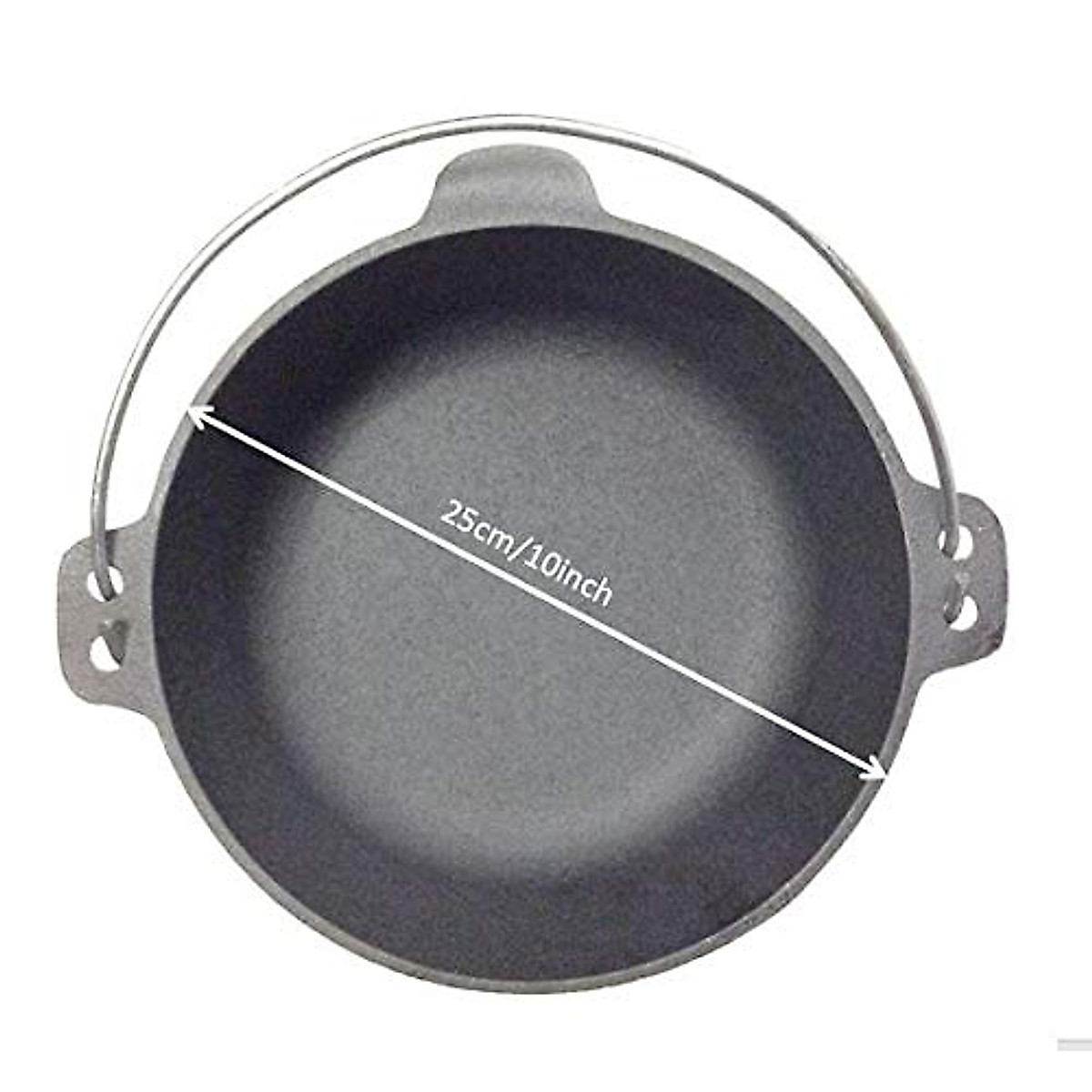 Cuisiland Pre-seasoned 4.5 Quarts Cast Iron Dome Lid Flat Bottom Dutch Oven