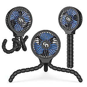 HomeLifairy Stroller Fan Clip On for Baby Battery Operated Fan Portable Fan Rechargeable Mini Handheld Car Seat Fan Small USB Desk Personal Fan for Stroller Accessories Crib Car Rides (Black)