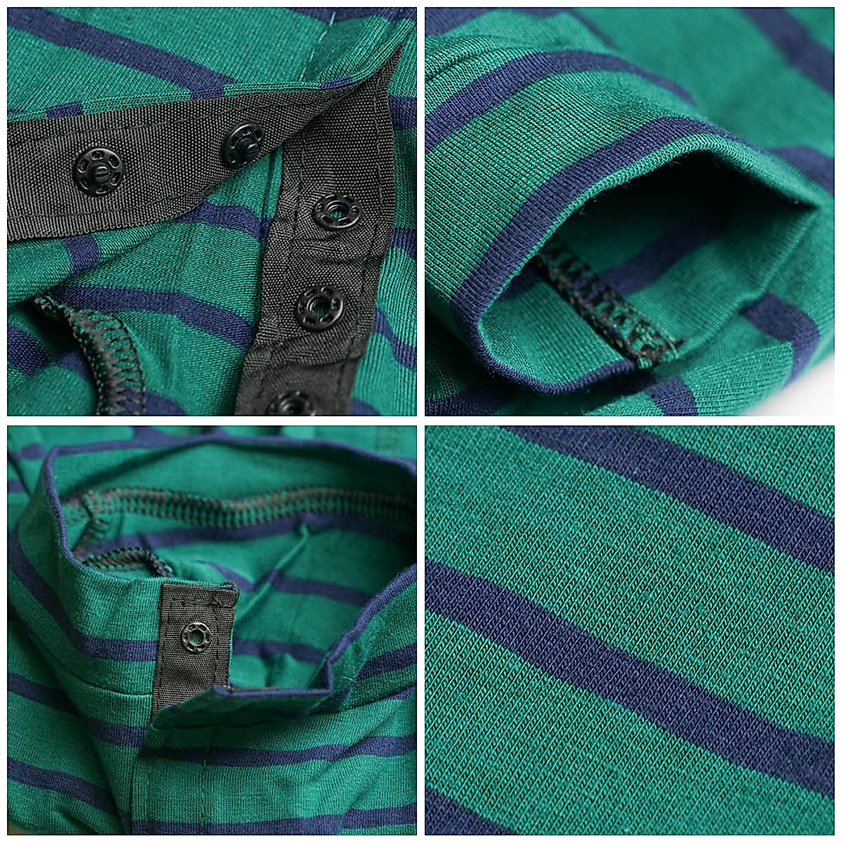 Dog’s Recovery Suit Post Surgery Shirt for Puppy, Full Coverage Dog's Bodysuit Wound Protective Surgical Clothes for Small and Medium Pets (Green Black Stripe-m)