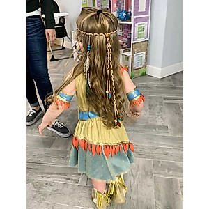 Campsis Indian Peacock Feather Headbands Boho Princess Head Chain Bule Adjust Headdress Handmade Rope Hair Accessories for Women and Girls (G)