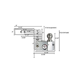 Weigh Safe WSB-L 1-7/8" Tow Ball (7500 GTW Capacity 1500 lb Tongue Weight)