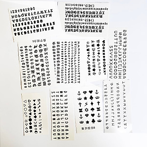 30 Sheet Alphabet Temporary Tattoo Stickers Finger Tattoos Black English Letters DIY Name Tattoo Cross Crown Tattoos Wrist Finger Body Art Fake Tattoo Kit for Adults Women Men and Kids