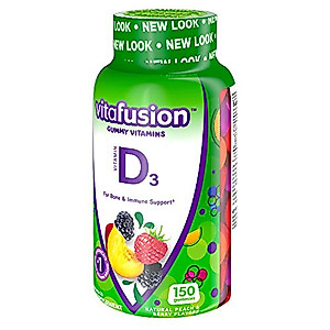 Vitafusion Vitamin D3 Gummy Vitamins, 50Mcg Per Serving, Immune System Support, Delicious Peach and Berry Flavors, 150 Ct (75 Day Supply), from America’s Number One Gummy Vitamin Brand