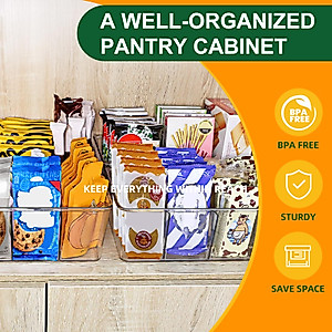 3 Pack Pantry Organizer Bins with Removable Dividers, Divided Food Storage Containers, Perfect for Cabinet Organizers, Kitchen Organization, Pantry Storage, Refrigerator Organizers