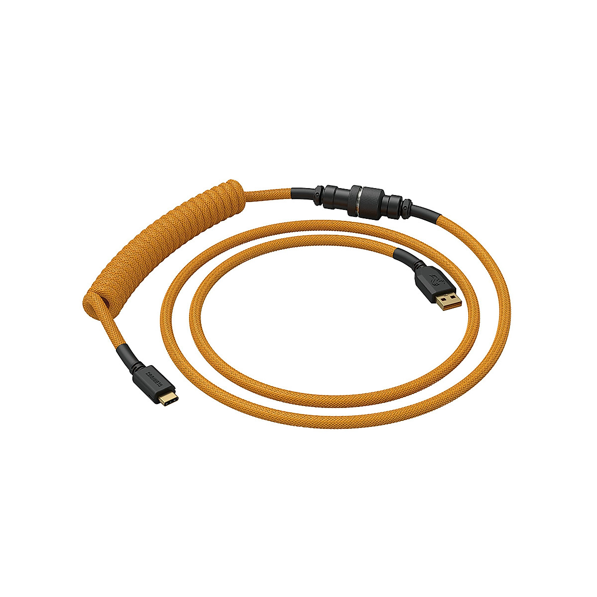 Glorious Coiled Keyboard Cable – Coiled USB C Cable Artisan Braided Cables for Mechanical Gaming Keyboard Coiled Cable - Custom Keyboard Cable (Glorious Gold)