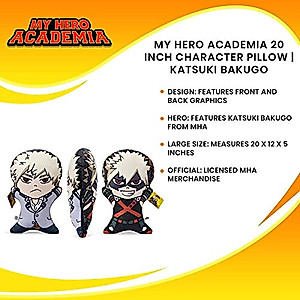 Official My Hero Academia Character Pillow - 20-Inch Katsuki Bakugo Doll Body Replica - Gift for Friends, Family, and Fans - Bed, Couch, Room Decoration - Soft Throw Cushion - Licensed Merchandise
