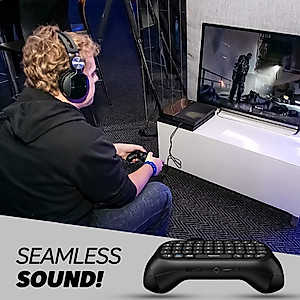 Gamers Digital ChatPad Keyboard for Sony PS4 Controllers Black – LED Backlit & Wireless with 2.4gHz USB Receiver