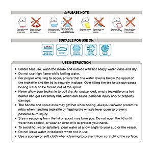 UPware Enamel on Steel Whistling Tea Kettle, Stovetop Teakettle (2.3 Quart, Strawberry)