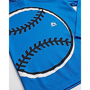 RBX Boys' Jogger Set - 2-Piece Thermal Sports Hoodie and Tricot Joggers (Size: 8-12), Size 8, Blue Baseball