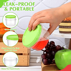 Maxcheck 18 Pcs 34/17/8.5 oz Meal Container Twist Cap Food Storage Containers Sturdy Plastic Snack Containers Reusable Round Freezer Containers for Food(Green)