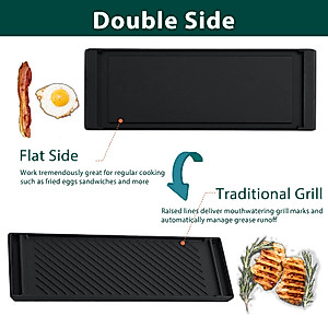 DG61-00859A Stove Griddle Replacement Parts for Samsung Gas Stove Griddle Plate Samsung Reversible Griddle Cast Iron Griddle Pan Stove Top NX58H5600SS Parts Samsung Griddle for Gas Range 1 Pack