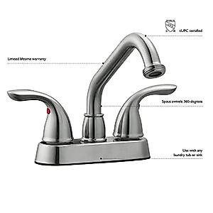Design House 525147 Ashland Laundry Faucet, Dual Handle Design, Satin Nickel Finish