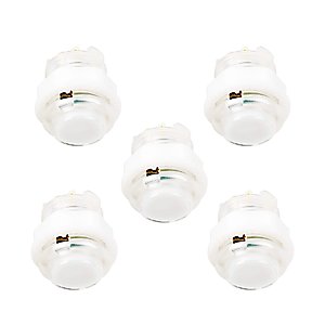 EG STARTS 5X 24mm Full Color LED Illuminated Push Button Built-in Switch 5V Buttons for Classic Arcade Joystick Games Mame Jamma Raspberry Pi & White