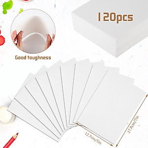 120 Sheets Watercolor Paper Bulk, 140 lb/300 GSM Cold Press Paper White Water Color Paper for Kids Child Students Adults Artists Drawing Valentine Gift Cards(5 x 7 Inch)