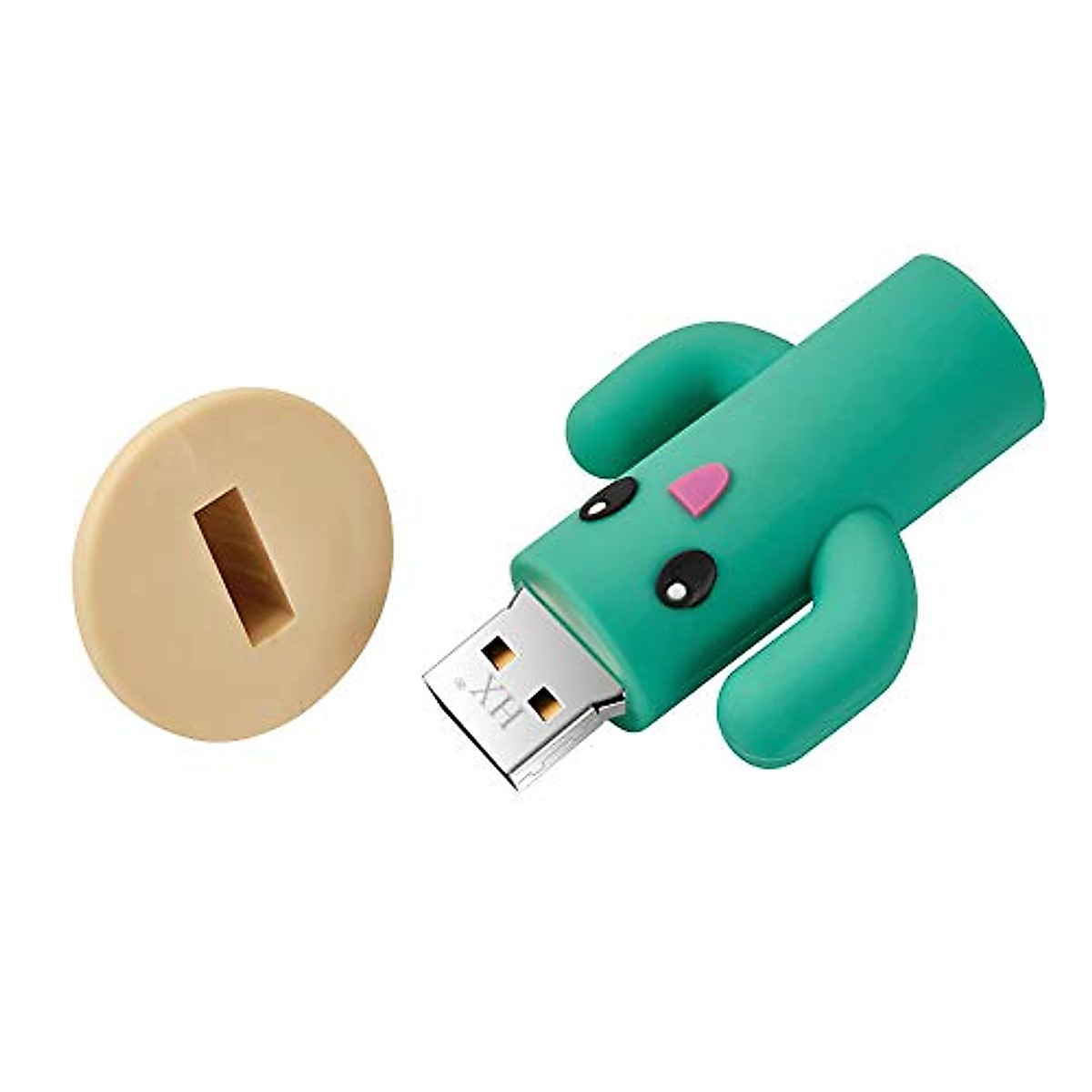 USB Flash Drives, 8GB / 16GB / 32GB / 64GB Waterproof Cute Silicone USB 2.0 USB Memory Stick Data Storage Pendrive Thumb Drives (32GB, Cactus)