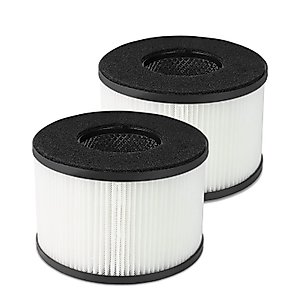 BS-03 Filter Replacement Compatible with PARTU and Slevoo BS-03 Air Purifier, H13 True HEPA and Activated Carbon Filter, Part# U & X, 2 Pack