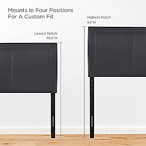 Modway Isabella Faux Leather Upholstered Queen Headboard in Black