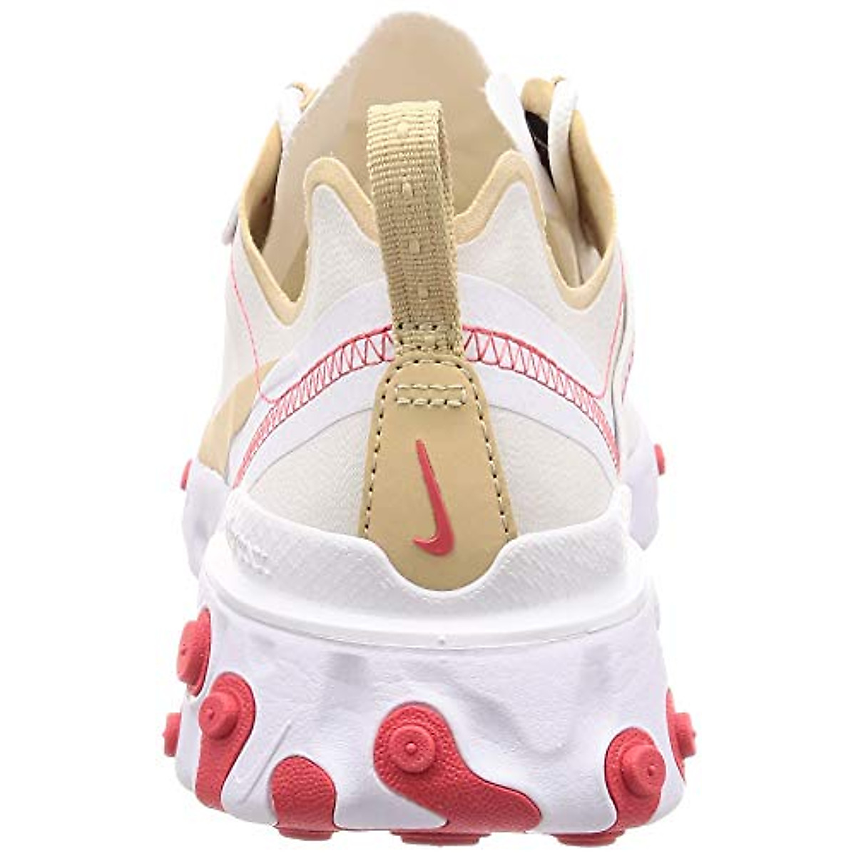 Nike Women's React Element 55 Running Shoes (7, Desert Ore/White)