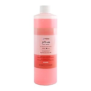 Apera Instruments pH 4.00 Calibration Buffer Solution, 16 oz. Bottle, NIST Traceable, Red (AI1107)