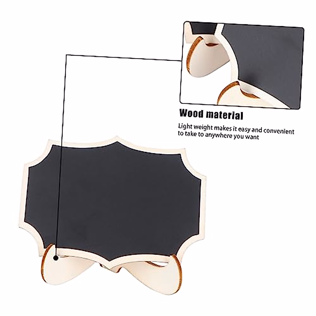 WOFASHPURET 10pcs Wood Decor Wedding Decoration Dining Room Table Decor Place Sign Message Board Signs Table Numbers Blackboard Display Chalkboards Message Board Ornament Mini Blackboard Easel