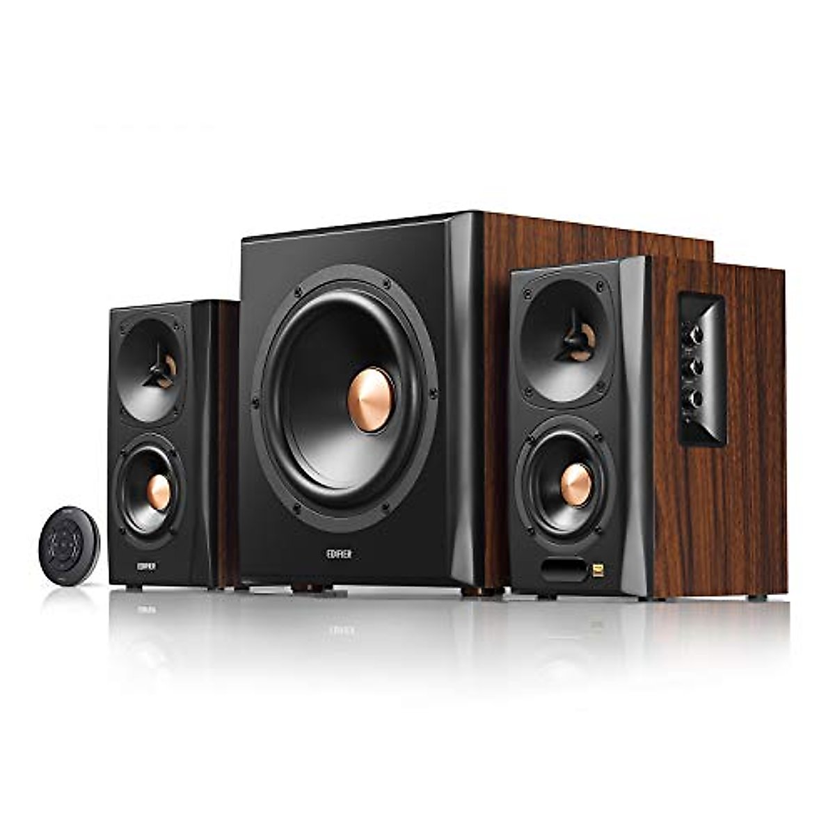 Edifier S360DB Bookshelf Speaker with Wireless Subwoofer, 2.1 Speaker System, Bluetooth v4.1 AptX Wireless Sound, for Computer Rooms, Living Rooms, and Dens