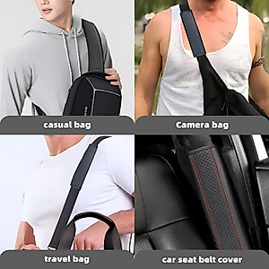 2Pcs Seat Belt Pads Leather Seat Belt Covers, Seat Belt Shoulder Pad to Protect The Shoulder and Neck, Universal Car Seat Belt Pad Cover, Apply to Automotive/Truck/SUV/Backpack Strap(Black)