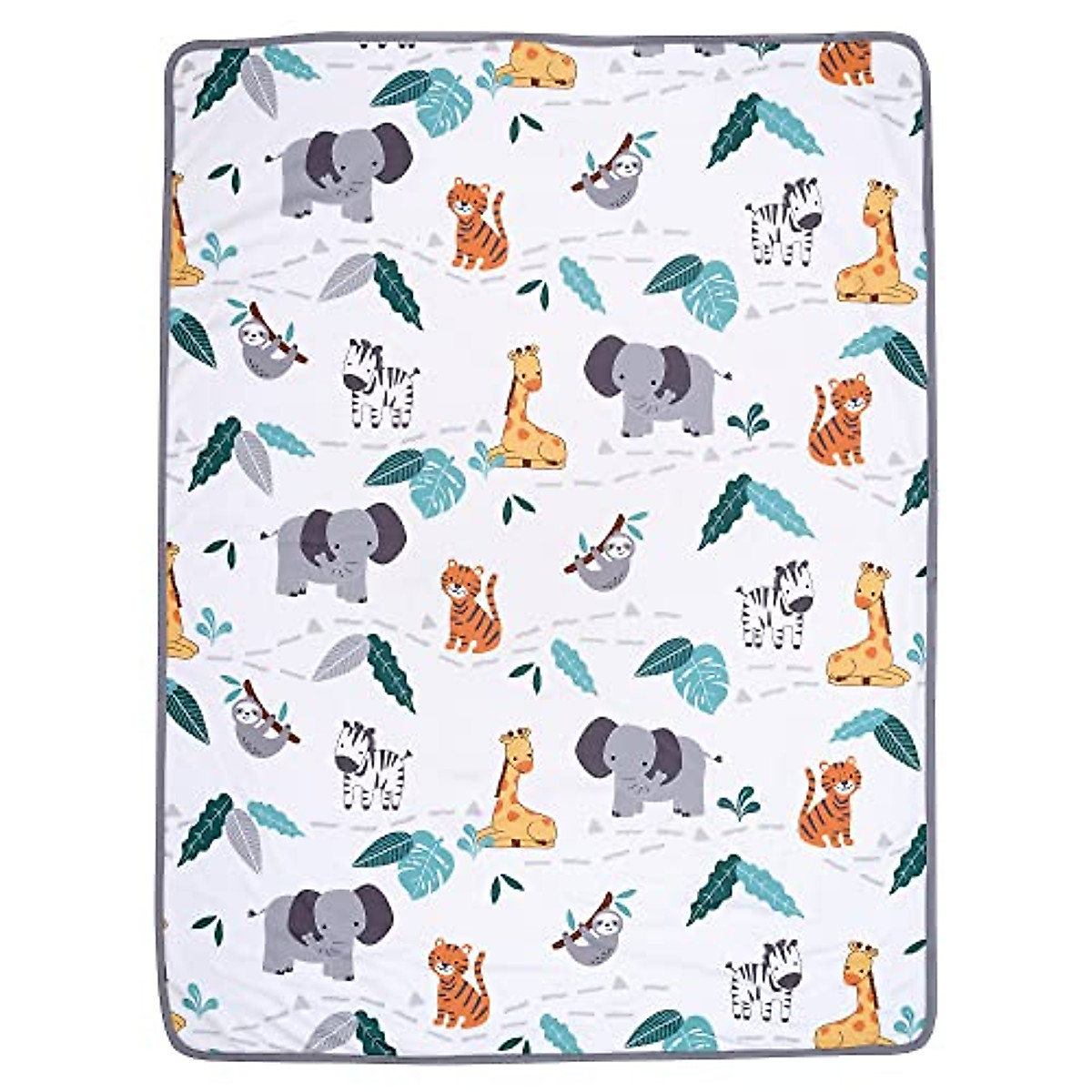 Bedtime Originals Mighty Jungle Animals White Fleece Baby Blanket (283034P)