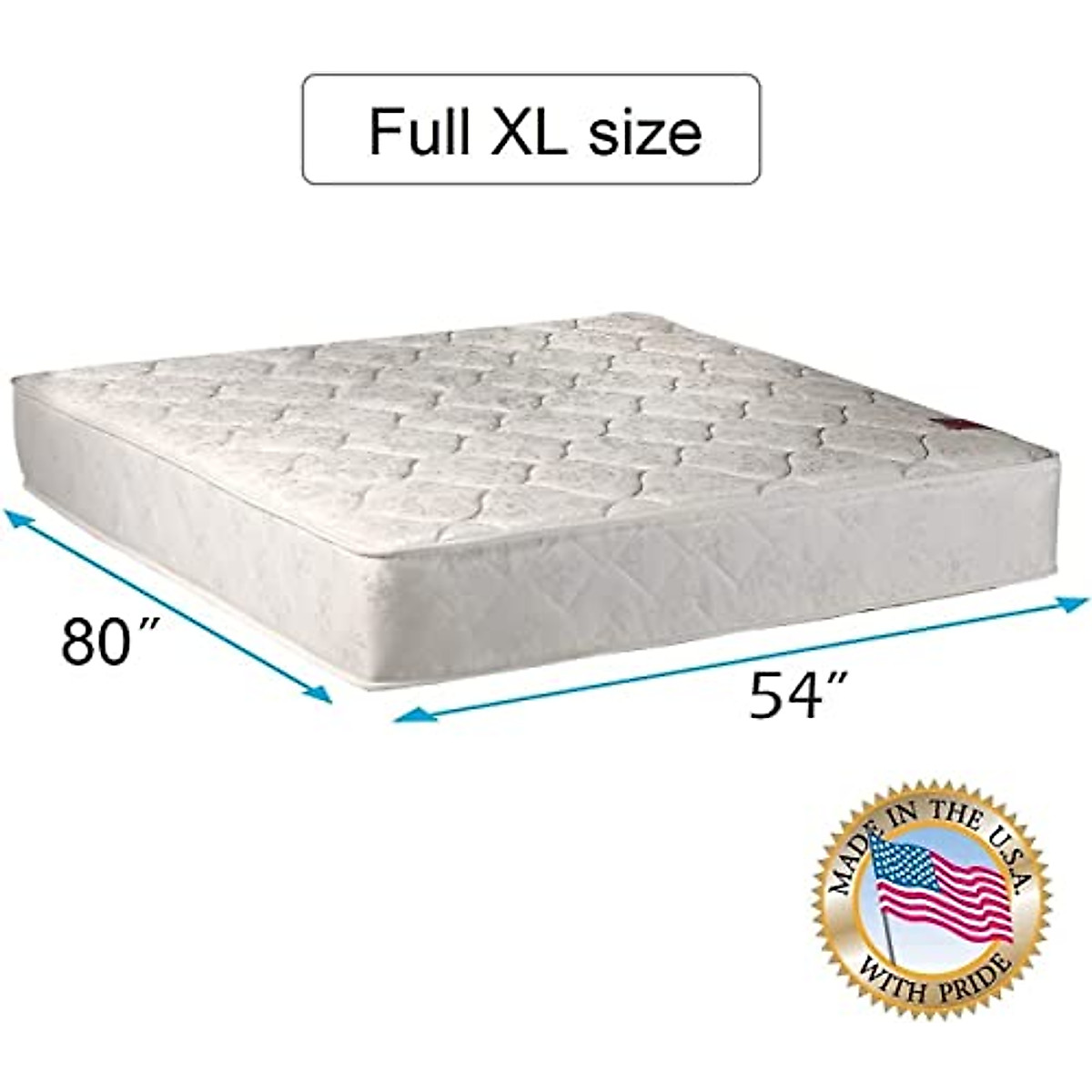 DS Solutions USA Legacy Double-Sided Full Extra Long Size Mattress Only with Mattress Cover Protector