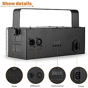 DJ Lights, BSYUN Professional RGBW LED 15 Modes DJ Lights for Parties, Sound Activated Modes DJ Disco Party Lights Compatible with DMX 512 & Remote for Indoor Parties