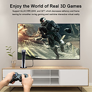 8K Long HDMI Fiber Optic Cable 130Feet/40m, 8K@60hz, 4K@120hz, HDMI 2.1 Cable 130FT, 48Gbps Ultra High Speed, Support HDR, eARC, Compatible for PC, HDTV, playstation4, PS5, Xbox Series X, RTX4090/4080