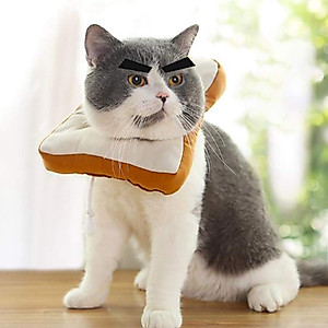 Moguer 2Pcs Adjustable Cat Recovery Collar, Cute Neck Cone After Surgery, Dog Cones Wound Healing Protective Cone Elizabethan Collars Soft Edge for Kitten