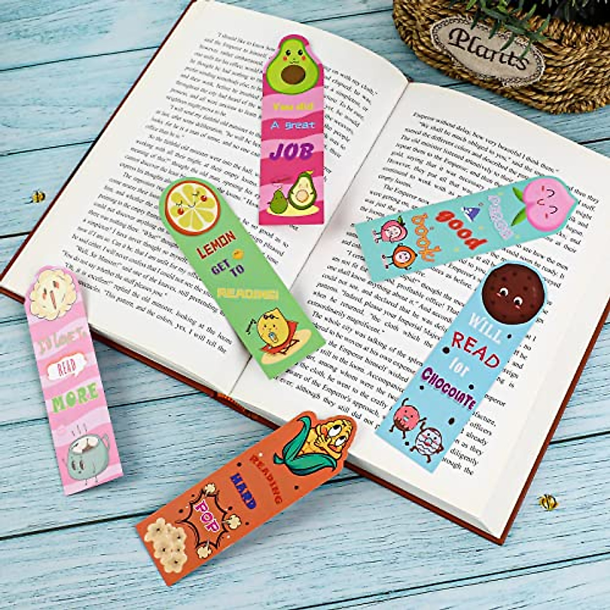 Bookmarks Scratch and Sniff Bookmarks Fruit Theme Scented Fun Bookmarks Assorted Cute Bookmarks for Students, Teens, Food Lovers, 36 Pieces 12 Styles