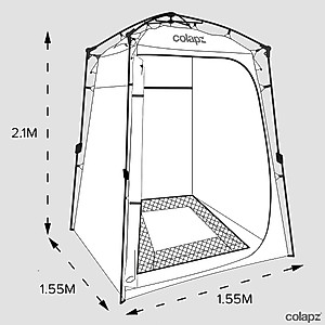 Colapz Camping Shower Tent and Pop Up Toilet Tent - Additional Camping Storage Tall Tent - Privacy Beach Tents Shelters Pop Up - Portable Outdoor Changing Room