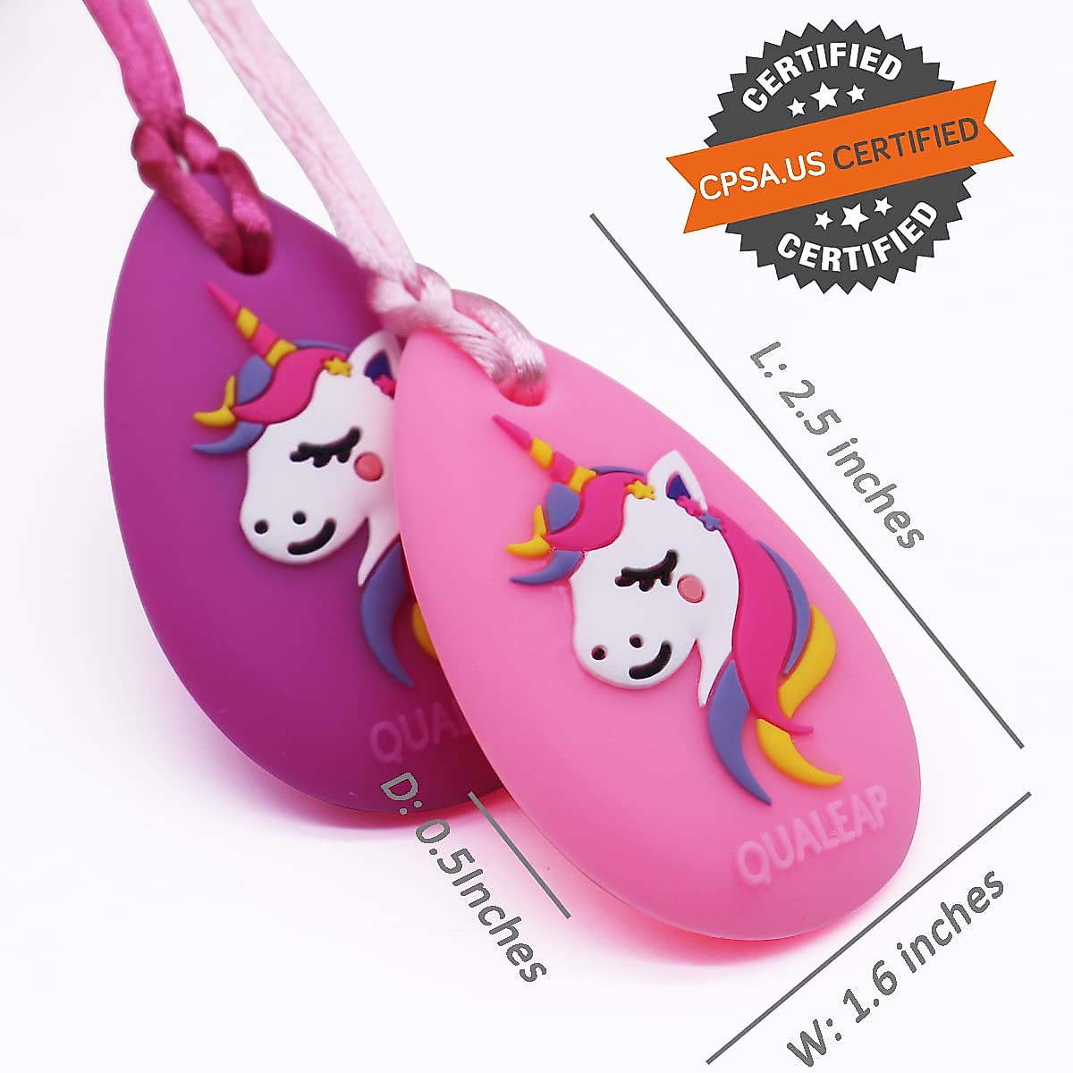 Xtra Tough Chew Necklace for Kids Girls (Exclusive) - Chewing Necklace Teething Necklace Teether Necklace Chew Toys Teething Toys - Designed for Chewing, Autism Sensory Teether Toy (2 Pack)