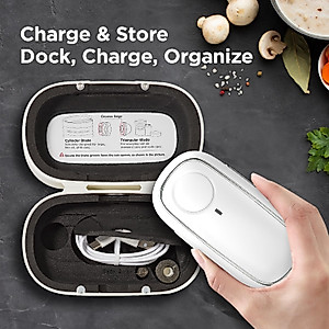 Kitchen Mama Orbit One Rechargeable Can Opener: Hands-Free Operation, Type-C Charging, Automatic Shut-Off, Smooth Edge, Professional-Grade Blade for Large Cans, Includes Elegant Storage Box (White)