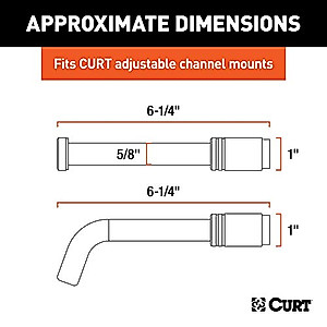 CURT 23556 Lock Set for Adjustable Channel Mounts, Silver