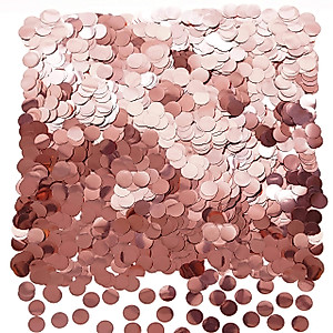 Glitter Rose-Gold Foil Metallic Round Table Confetti Circle Dots Mylar Table Scatter Confetti Wedding Bridal Shower Engagement Baby Shower Birthday Party Confetti Decorations, 100g