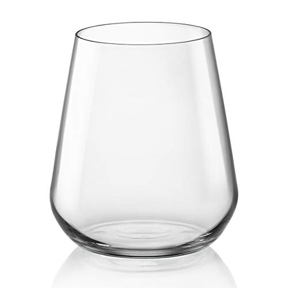 Bormioli Rocco InAlto Uno Stemless Glass, Set of 6, 15.25 oz, Clear