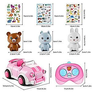 LOVE LIFE Girls Toys Age 3+,Remote Control Cars for Kids,with 3 Cartoon Dolls, RC Car with Music and Lights,Gifts for 3+ Year Olds Boys Girls