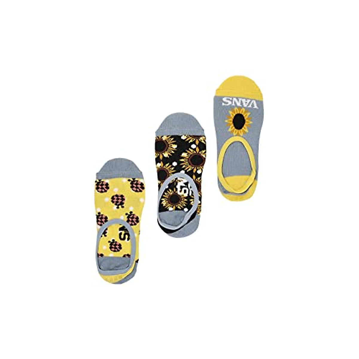 Vans SUNFLOWER MIX Canoodle 3 Pack No Show Socks Women's Size 6.5 - 10