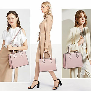 CHICAROUSAL Crossbody Purses and Handbags for Women PU Leather Tote Top Handle Satchel Shoulder Bags (Light Pink)