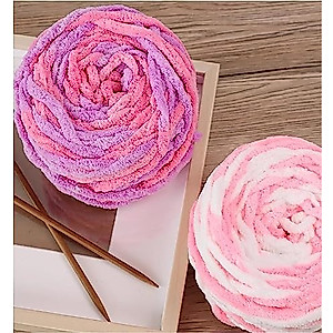 Multicolor 190g/ball Chenille Knitting Yarn Soft Ice Strip Line Cotton Yarn DIY Wool Yarn for Hand Knitting Scarf Thick Wool Yarn