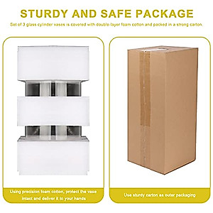 Clear Glass Cylinder Vase,Glass Flower Vase Centerpieces,Hurricane Floating Candle Holder Vase for Home Decoration,Wedding Centerpieces,Party Event,5" Opening,8" Tall,1 Pack