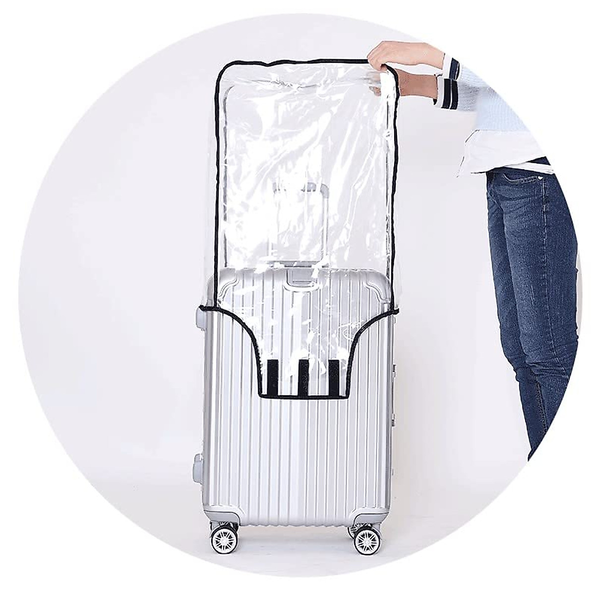 FABULWAY 3PCS Clear PVC Suitcase Cover Protectors Transparent Luggage Cover Waterproof Wheeled Suitcase Dust Cover Dustproof Travel Luggage Sleeve Protector 20"+24"+28"(3PCS)