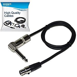 HQRP 4-Pin Mini Connector (TA4F) to Right-Angle 1/4-Inch Connector Instrument Cable compatible with Shure WA304 Replacement
