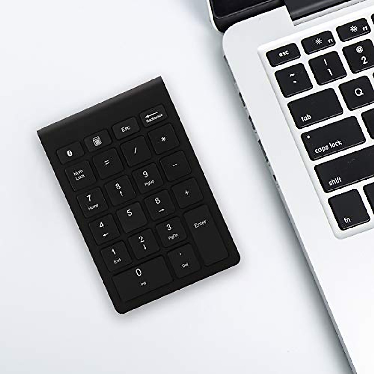 22 Keys Wireless Numeric Keypad Portable Mini Keyboard Number Pad Ultrathin Numeric Keyboard Numpad for Laptop Desktop Computer PC (Black)
