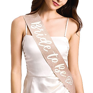 xo, Fetti Rose Gold Glitter Bachelorette Party Sash - Bride To Be | Bachelorette Party Decorations, Bridal Shower, Bride Gift