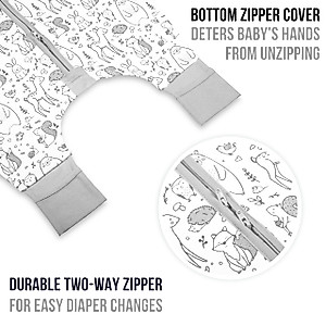 Mama Cheetah Toddler Sleep Sack with Feet 2T, 0.5 TOG Organic Cotton Baby Wearable Blankets with Legs, Baby Sleeping Bag for Walkers, Early Walker Medium