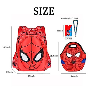 Zmioviq Boys School Backpack Set, 17Inch Large Bookbag | Lunch Bag | ID Badge Holder, 3D Cartoon Design, Great Gift Idea for Kids